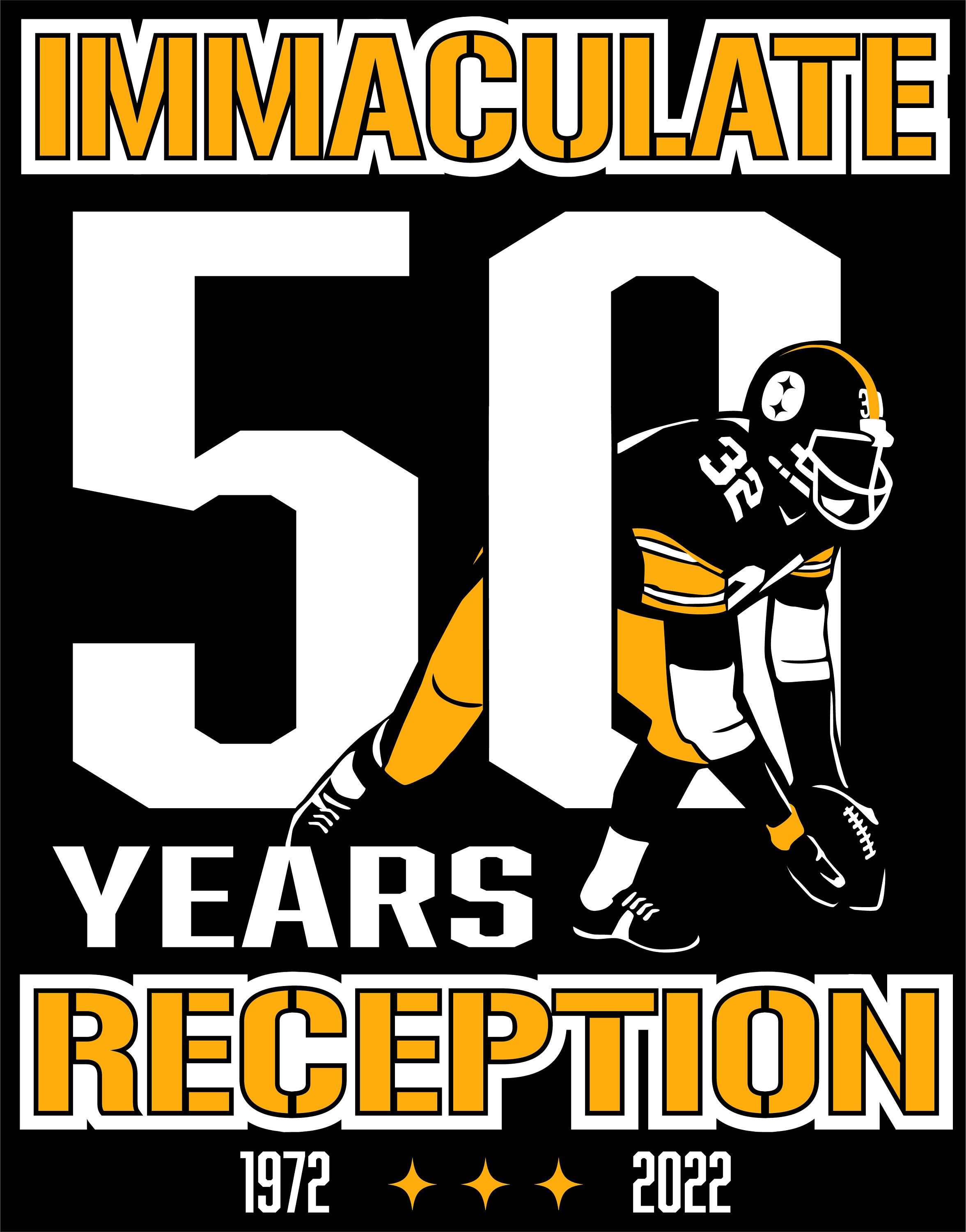 50 Years Immaculate Reception Heavyweight T-shirt Pittsburgh Football ...