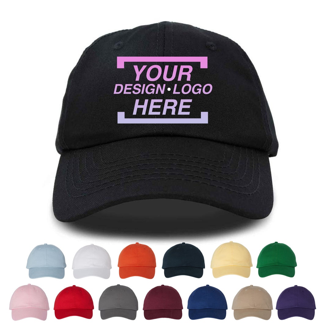 Custom Logo Embroidered Baseball Cap Unisex Adjustable Dad Hat - Etsy
