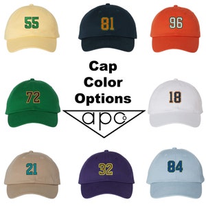 Personalized Embroidered Varsity Number Baseball Cap - Etsy