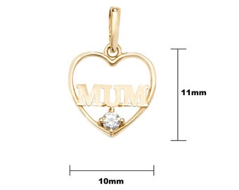 Vintage 9ct Gold Mum Heart Pendant Necklace Etsy