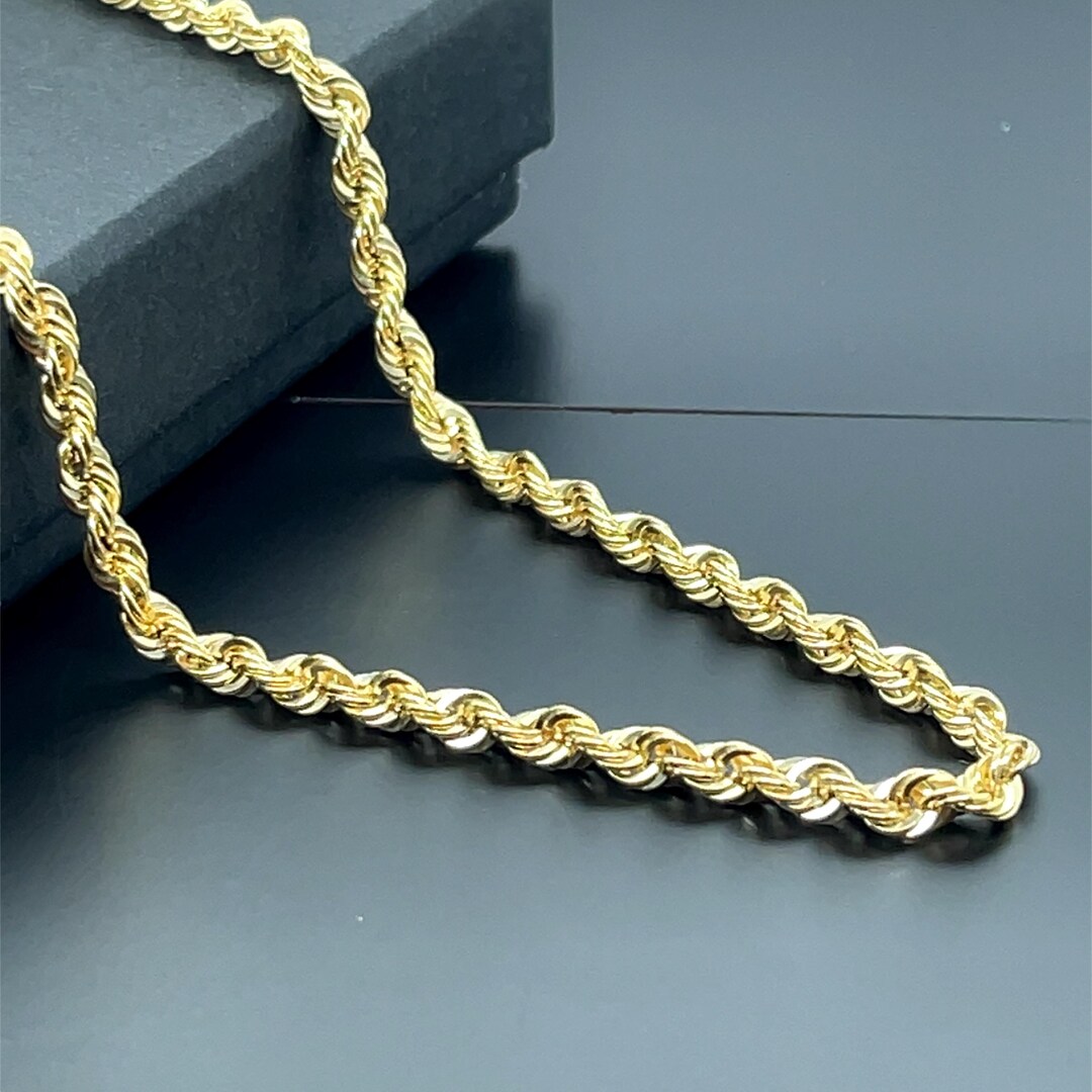 9ct Yellow Gold Rope Chain Necklace 3mm Wide Hallmarked 18" 20" 22" 24 ...