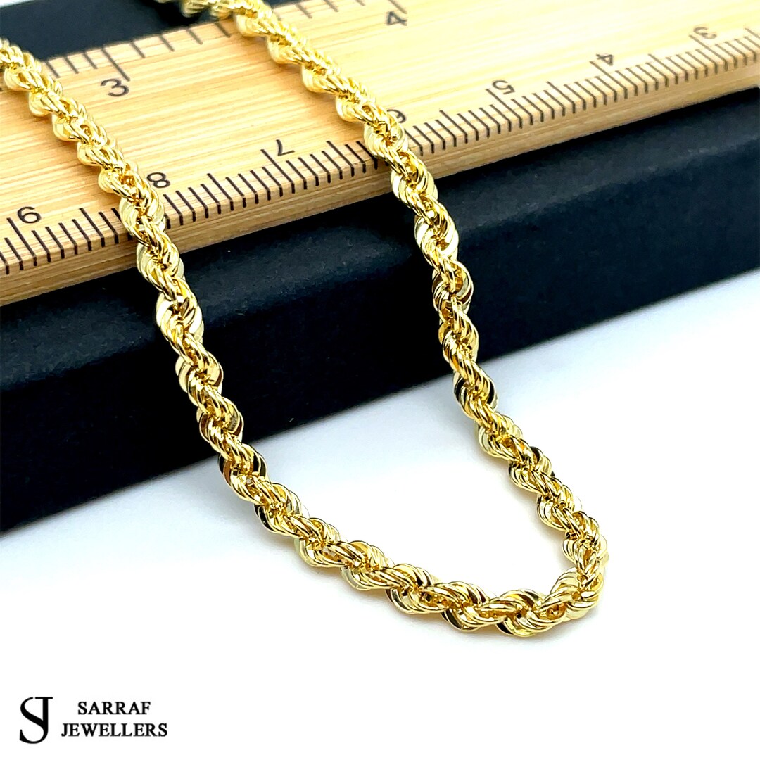 9ct Yellow Gold ROPE Chain Necklace Genuine Gold Necklace, Twisted ...