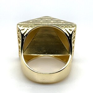 Solid 925 Sterling Silver Pyramid Ring | Gold on Silver Pyramid Ring ...