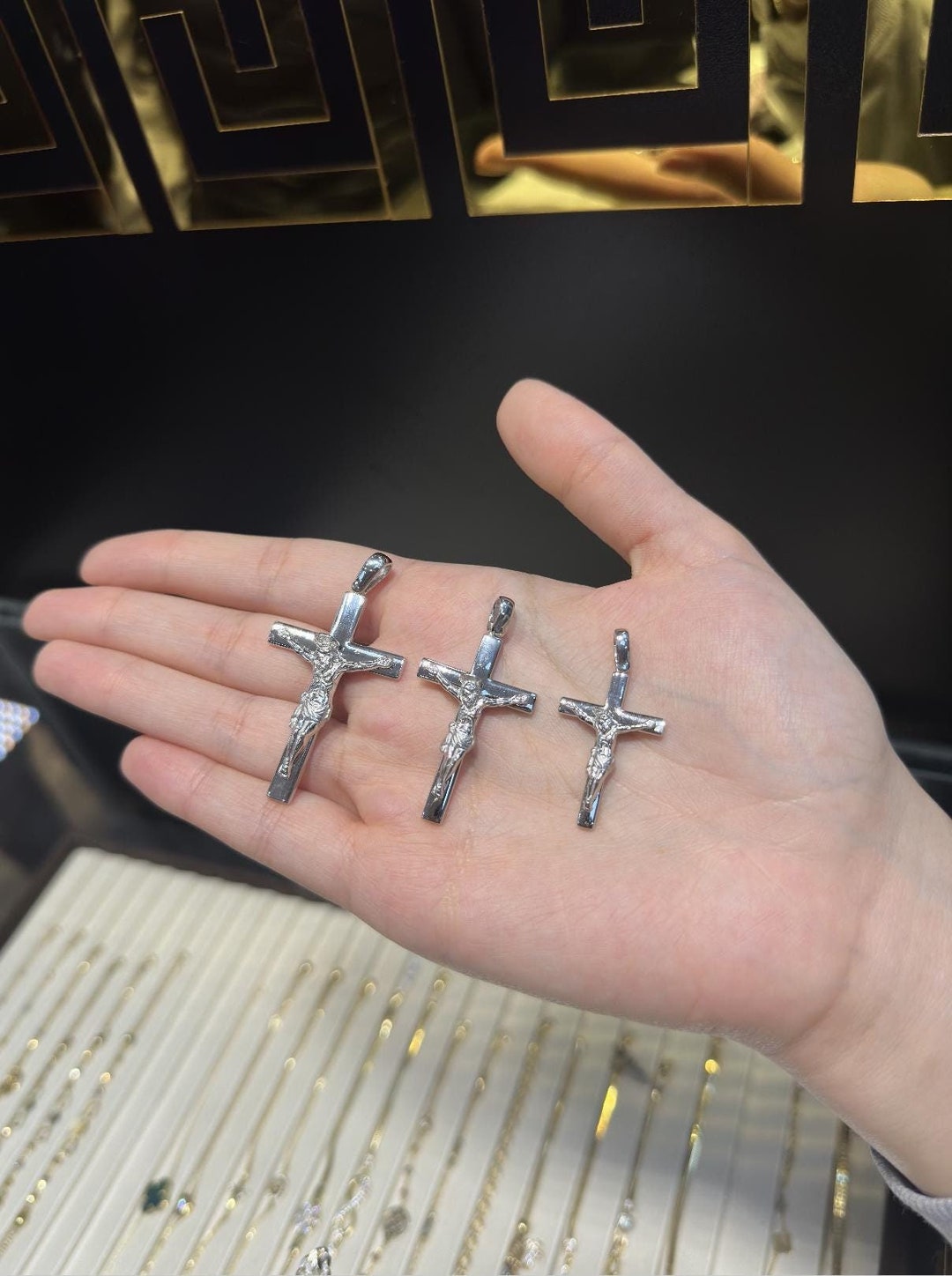 Silver Jesus Cross Necklace | Crucifixion Pendant | Medium, Large ...