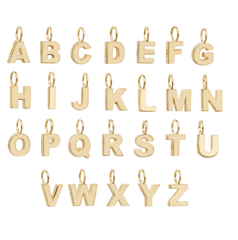 Initial Letter Pendant, 9ct Solid Gold Pendant for Necklace, Inital ...