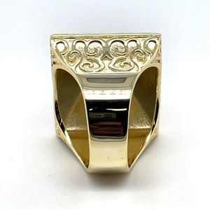 Solid 925 Sterling Silver Pyramid Ring | Gold on Silver Pyramid Ring ...