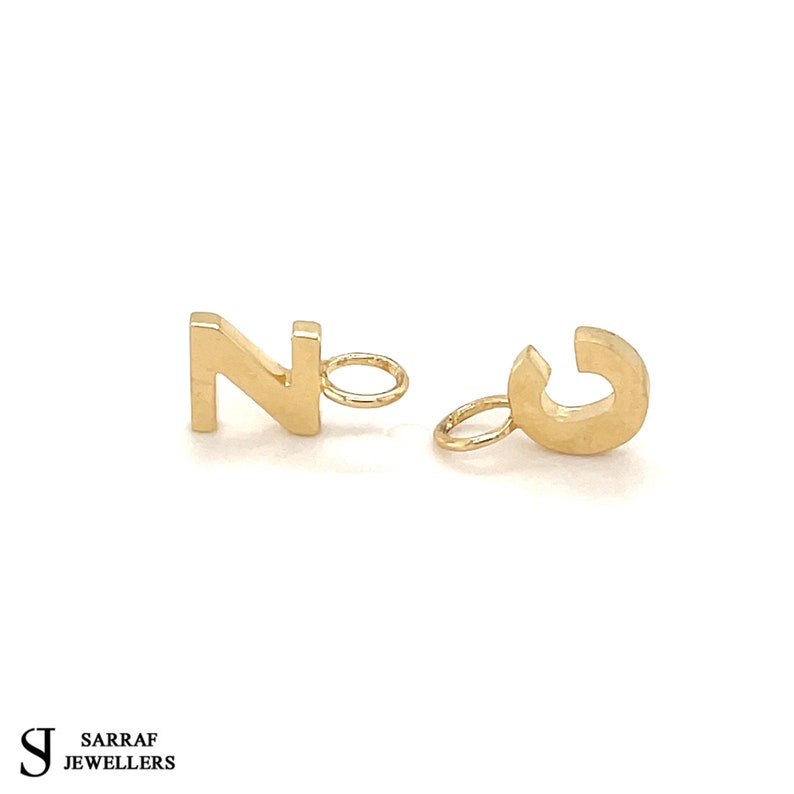 Initial Letter Pendant, 9ct Solid Gold Pendant for Necklace, Inital ...