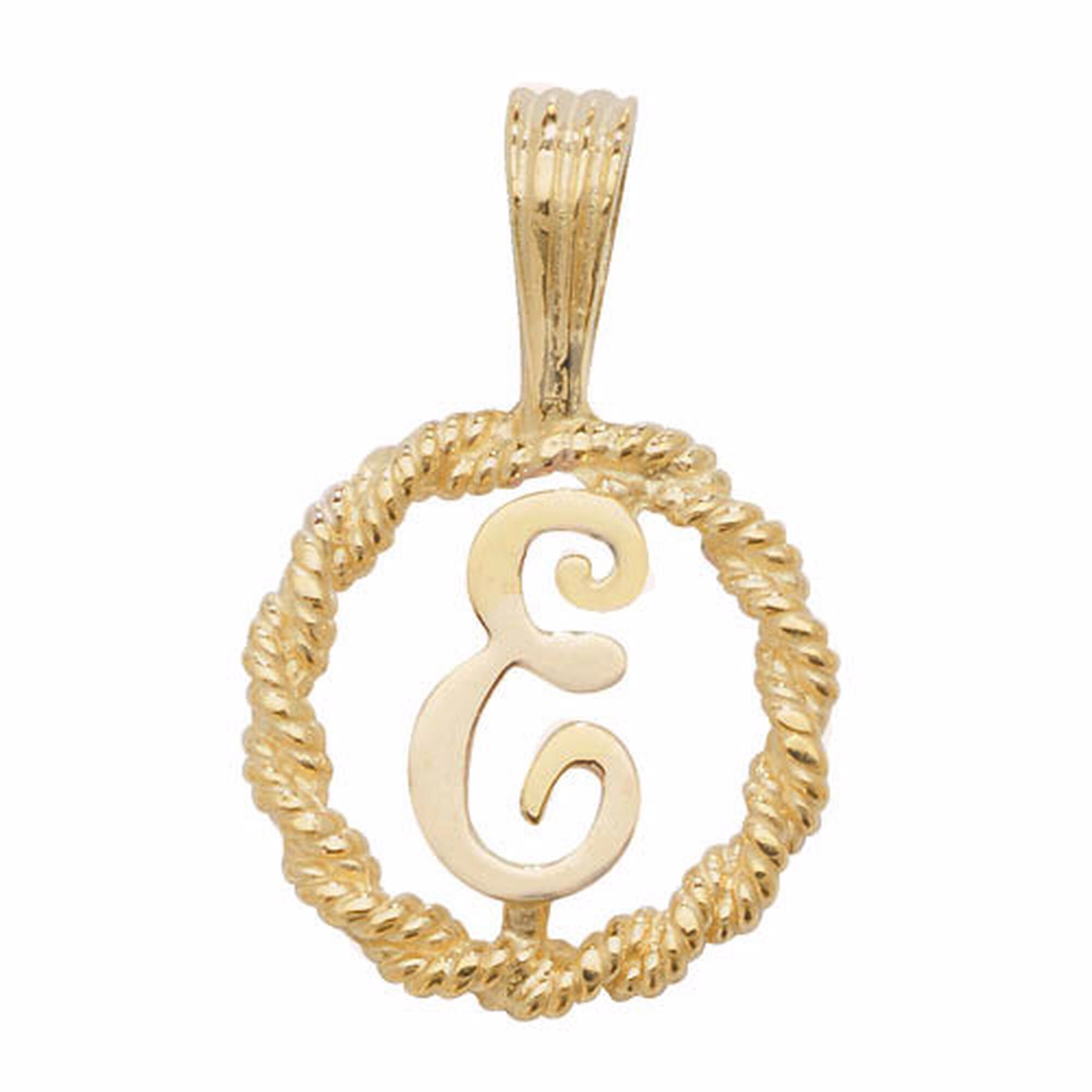 Initial Letter Rope Pendant 9ct Solid Gold Pendant for - Etsy