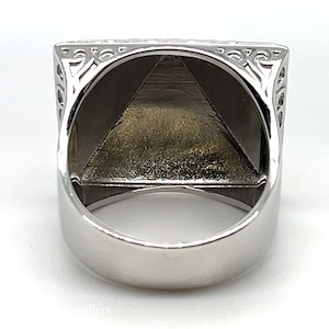 Solid 925 Sterling Silver Pyramid Ring | Gold on Silver Pyramid Ring ...