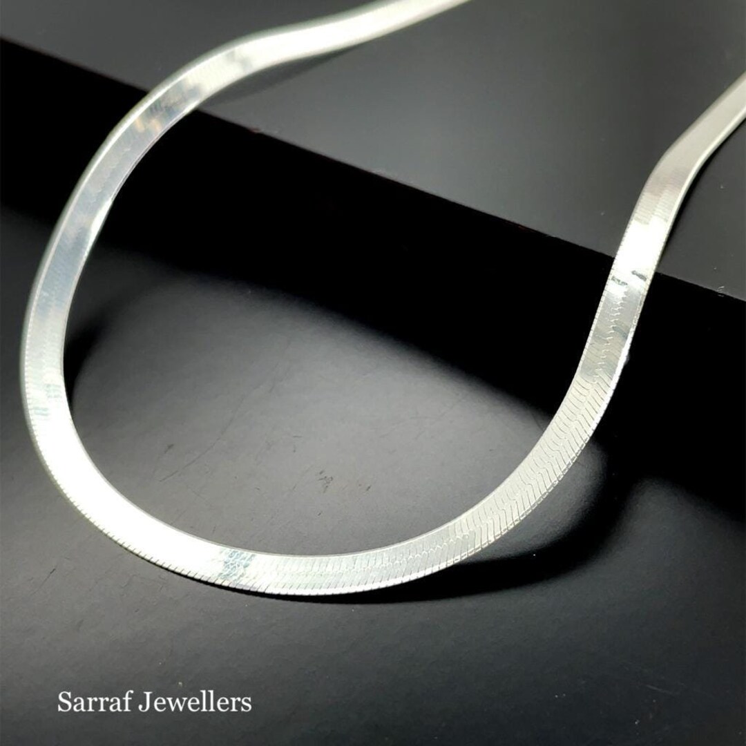 925 Sterling Silver Flat Snake Chain | 3mm Women Bracelet Anklet ...