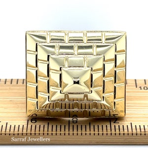 Solid 925 Sterling Silver Pyramid Ring | Gold on Silver Pyramid Ring ...