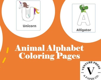 Animal Alphabet Classroom Printables Printable Colouring - Etsy