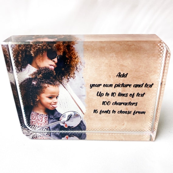 Personalised Frame Image and Text Photo Block With a Picture - Etsy UK
