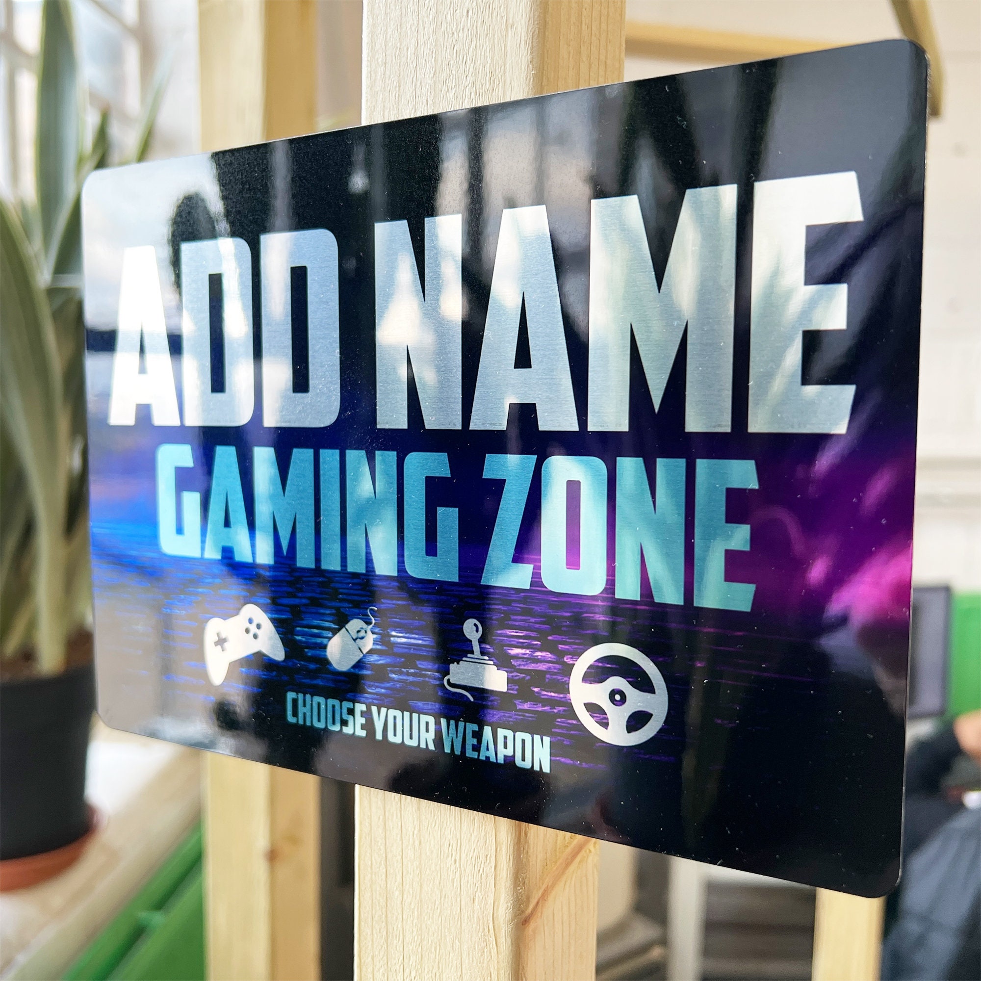 Personalised Metal Mirror Gamer Sign Customised Printed Wall - Etsy