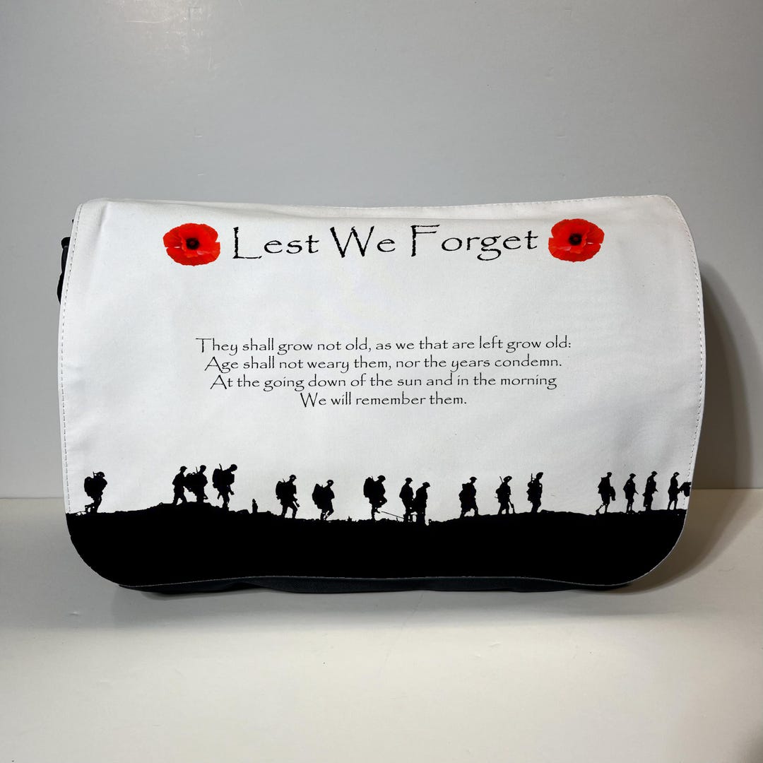 Poppy Messenger Bag, Remembrance Day Shopping Bag, Lest We Forget Bag ...