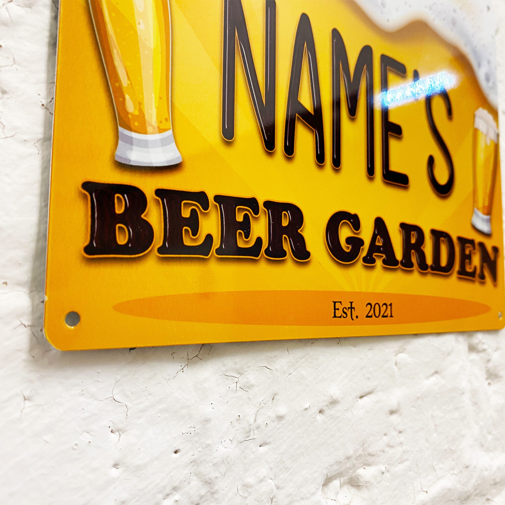 Personalised Beer Garden Sign 3D Effect Printed Metal Sign - Etsy