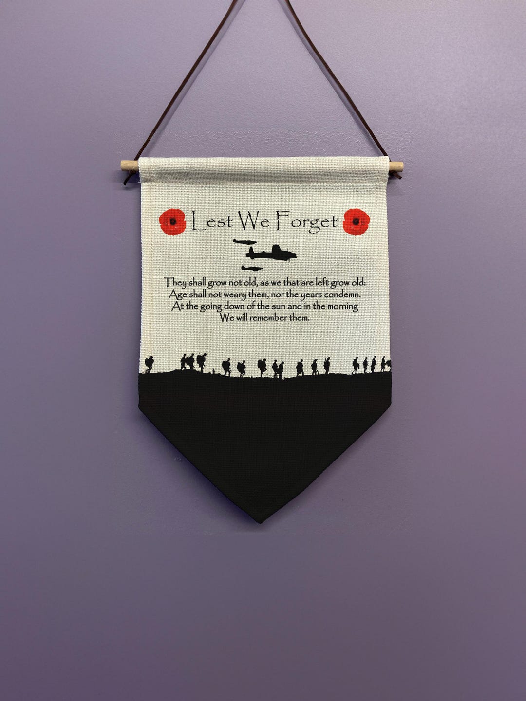 Military Poppy, Lest We Forget, Remembrance Day Premium Bunting Flag ...