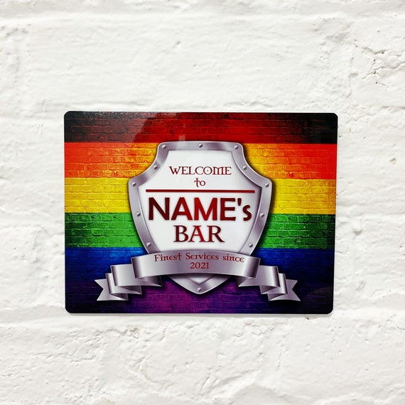 Personalised Bar Sign Rainbow Flag LGBT Gay Pride Peace - Etsy