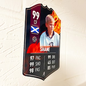 Personalised Football Cup Player Stats Card Sign With Choice of ...