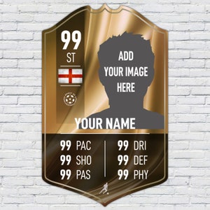 Personalised Football Cup Player Stats Card Sign With Choice of ...