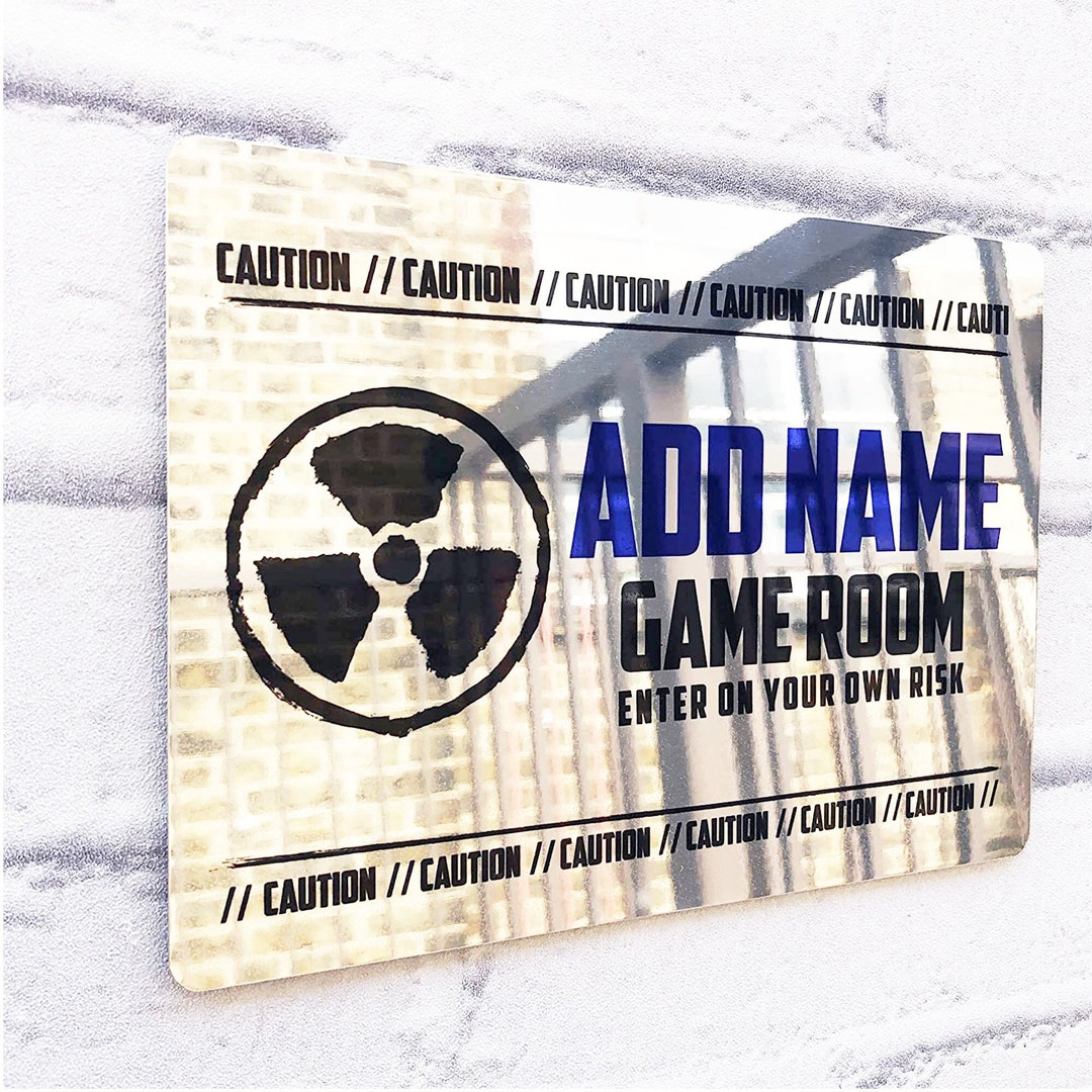 Personalised Metal Mirror Gamer Sign - Customised Printed Wall Art ...