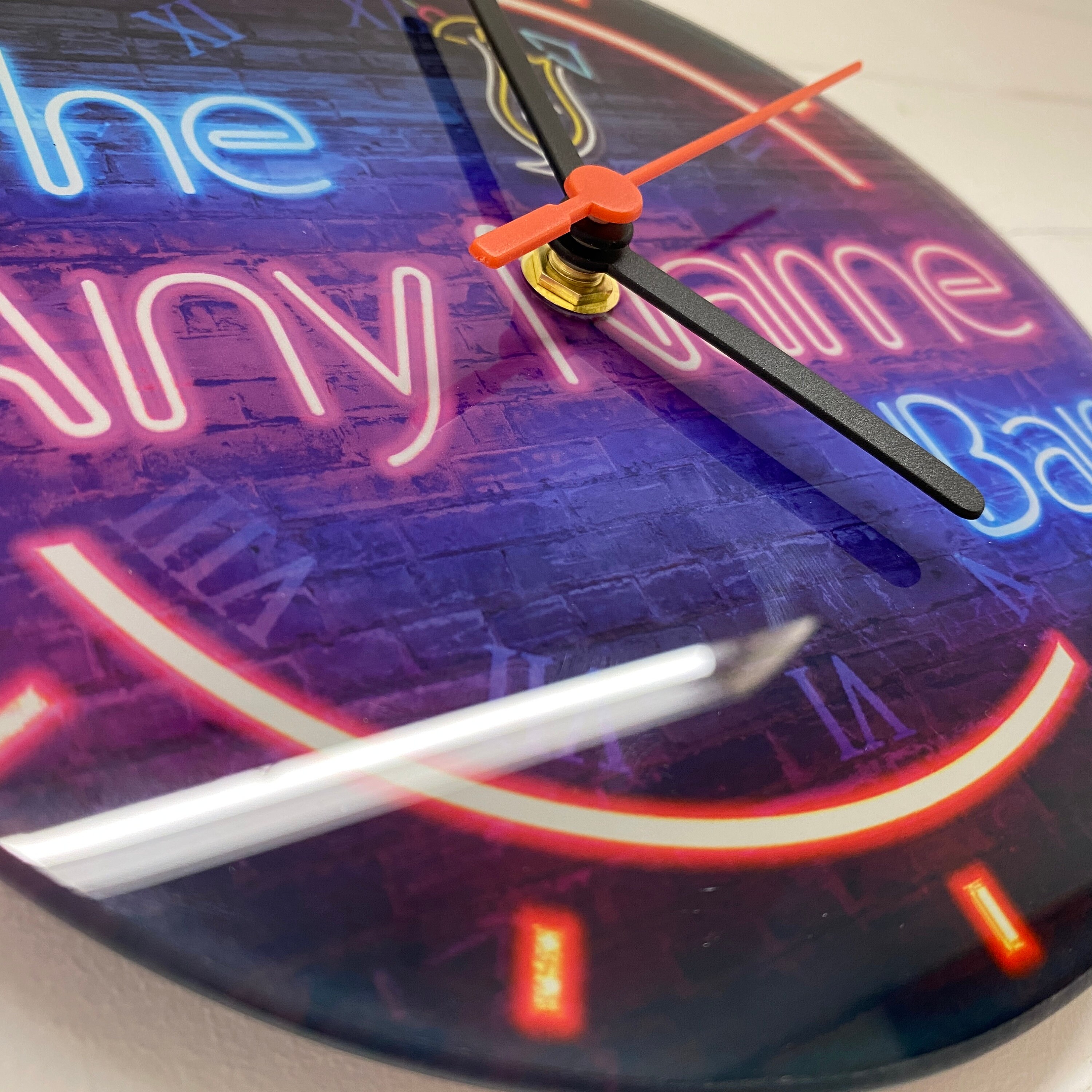 Neon Effect Personalised Home Bar Round Clock Add Name - Etsy UK