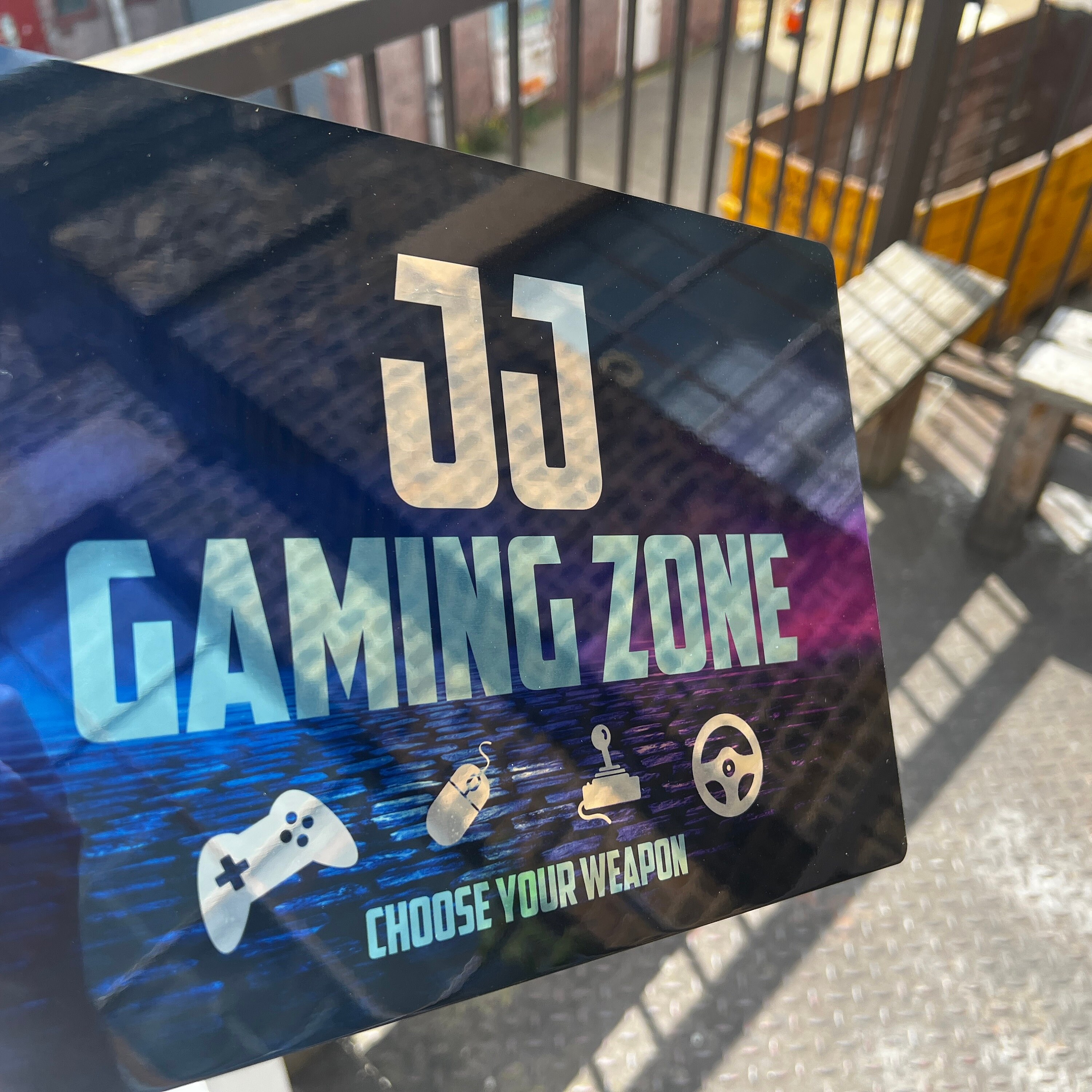 Personalised Metal Mirror Gamer Sign - Customised Printed Wall Art ...