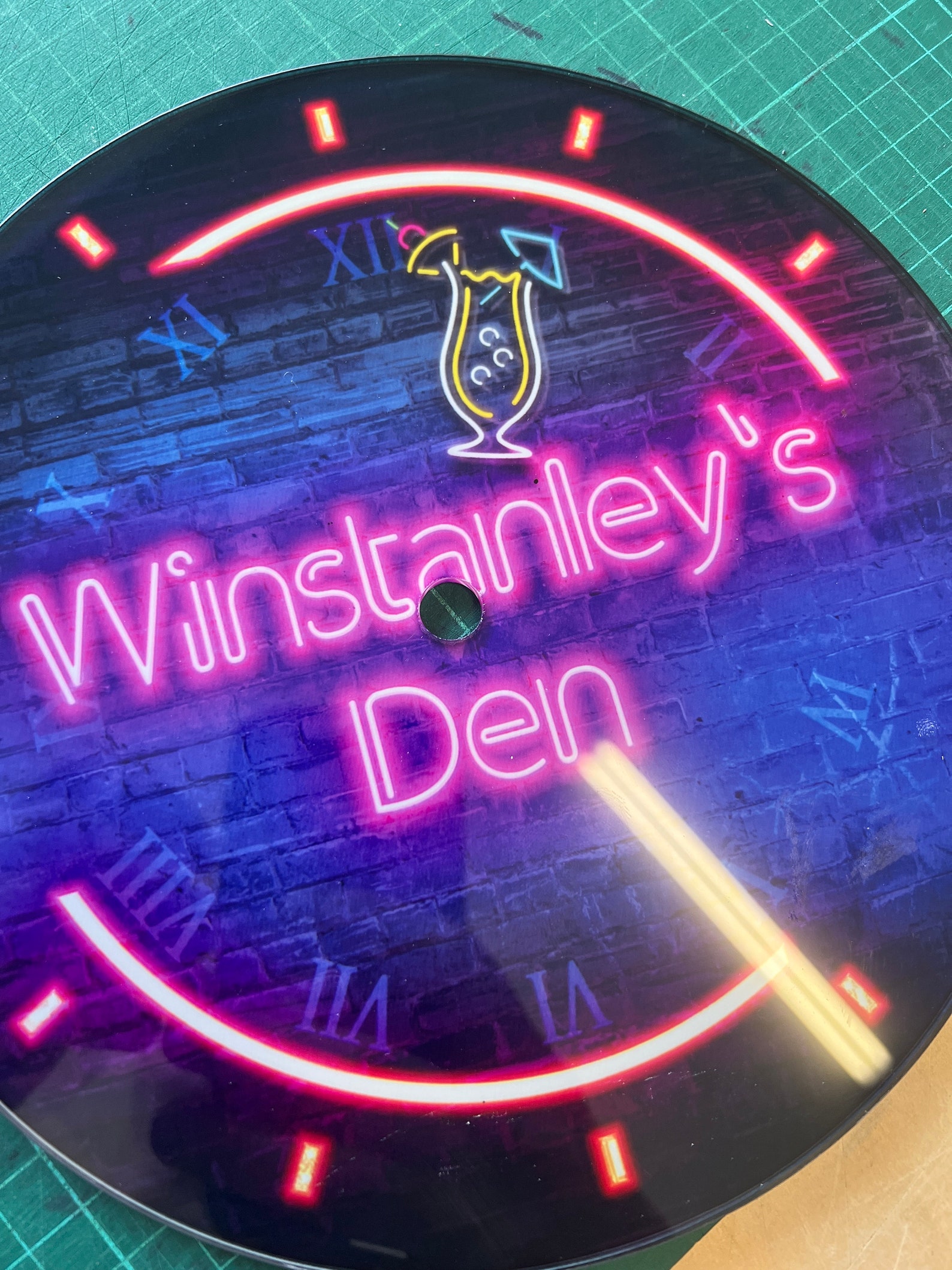 Neon Effect Personalised Home Bar Round Clock Add Name - Own Text - Etsy UK