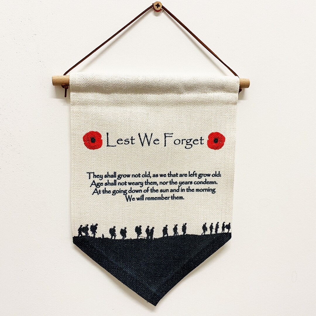 Military Poppy, Lest We Forget, Remembrance Day Premium Bunting Flag ...