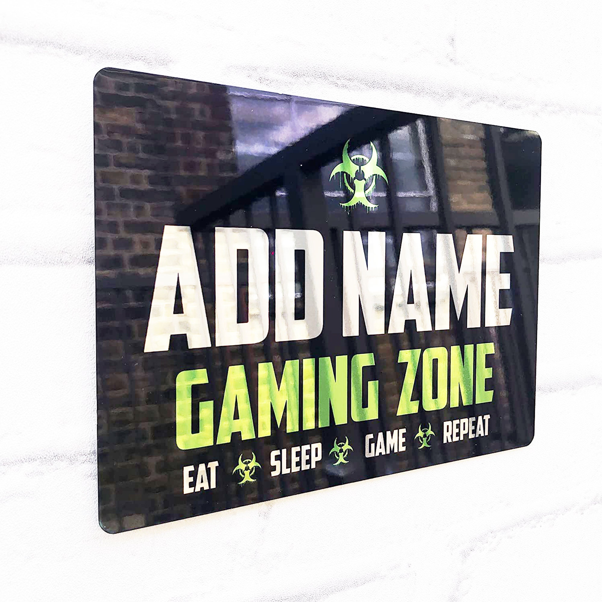 Personalised Metal Mirror Gamer Sign Customised Printed Wall - Etsy UK