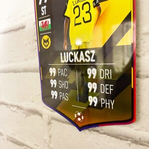 Personalised Football Cup Player Stats Card Sign With Choice of ...