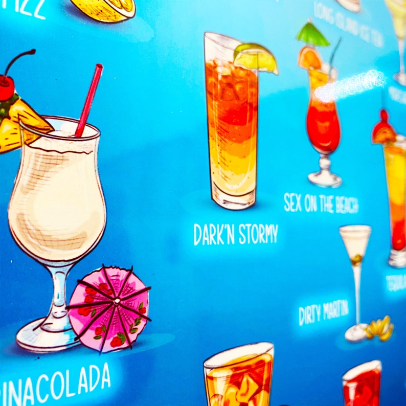 Personalized Cocktail Bar Metal Sign - Neon Effect Wall Art - Etsy