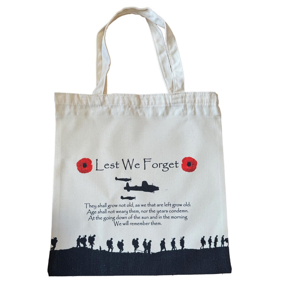 Poppy Tote Bag, Remembrance Day Shopping Tote Bag, Lest We Forget Bag ...