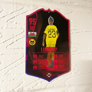 Personalised Football Cup Player Stats Card Sign With Choice of ...