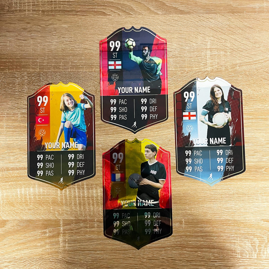 Mirror Finish Personalised Football Cup Player Stats Card Sign - Choice ...