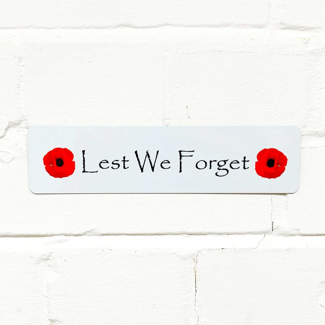 Military Poppy Metal Plaque – Lest We Forget Remembrance Sign - Etsy Canada