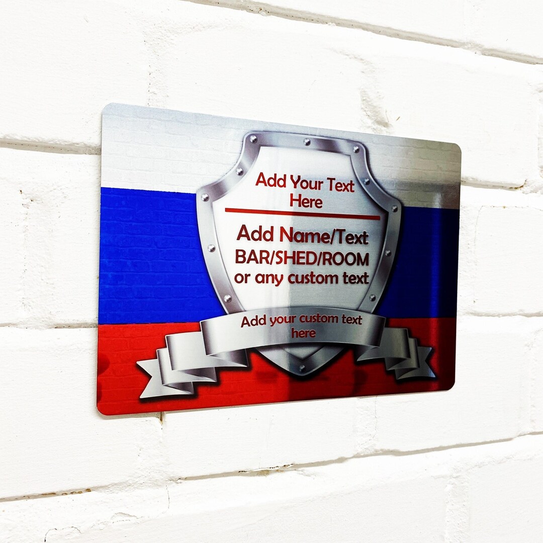 Personalized Russian Flag Bar Sign – Printed Metal Wall Art - Etsy UK