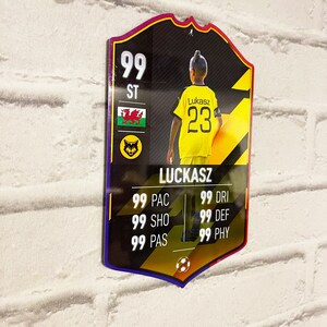 Personalised Football Cup Player Stats Card Sign With Choice of ...