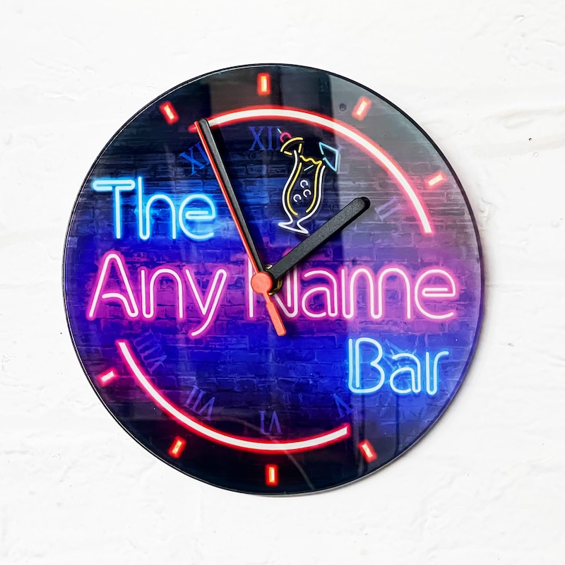 Neon Lights Wall Clocks - Etsy UK
