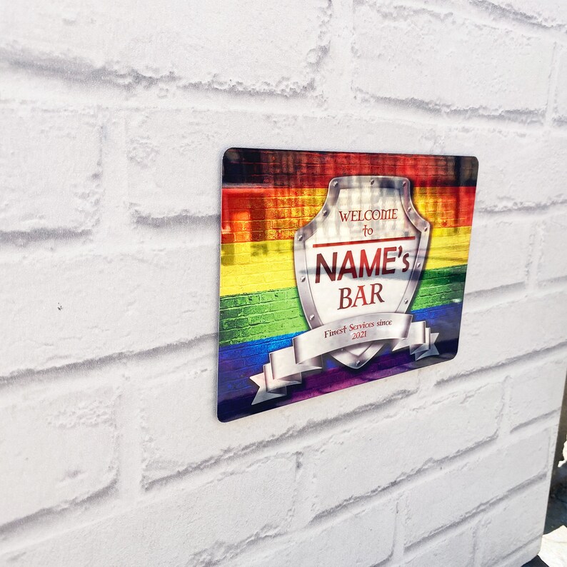 Personalized Rainbow Flag Metal Bar Sign – LGBT Pride Wall Art - Etsy