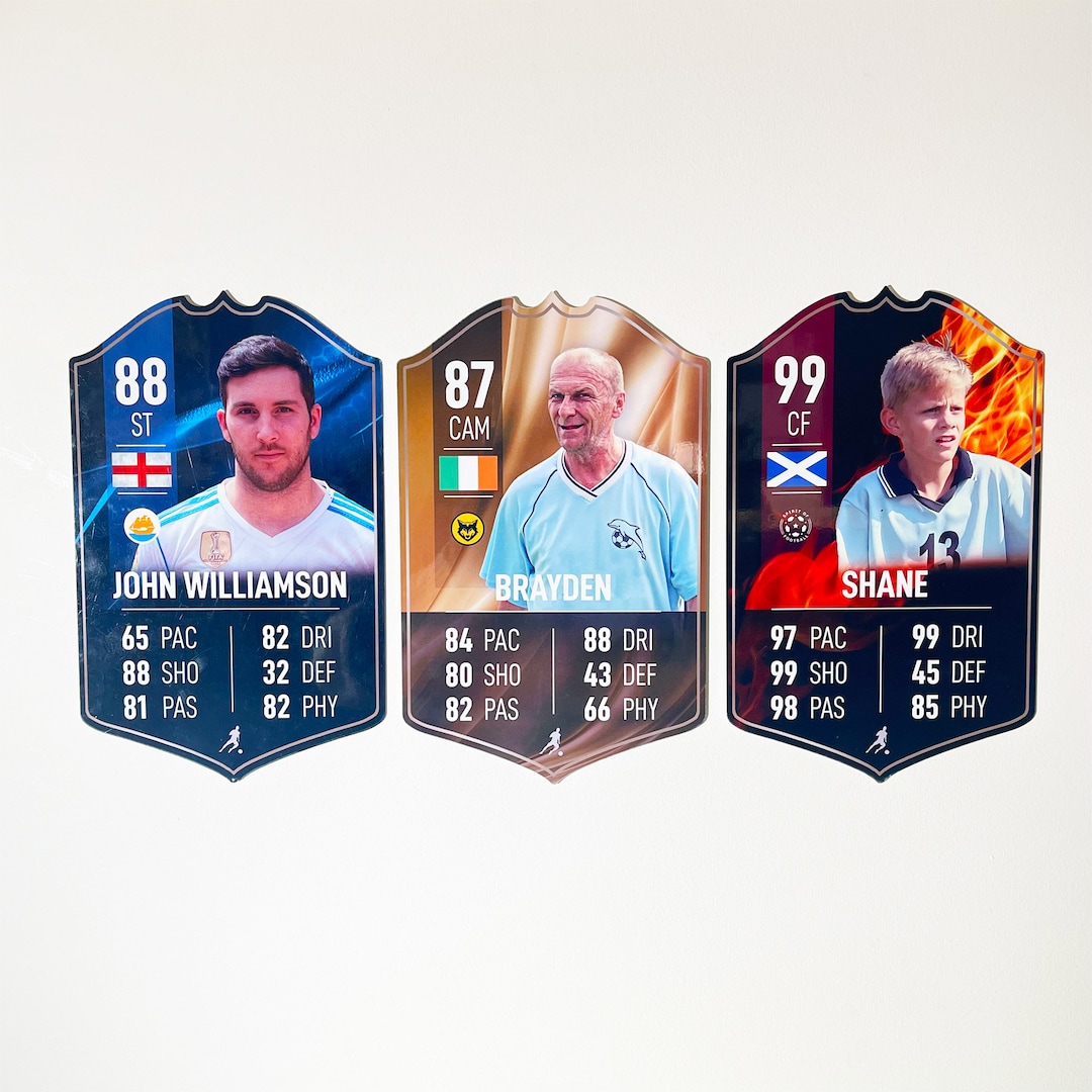 Personalised Football Cup Player Stats Card Sign With Choice of ...