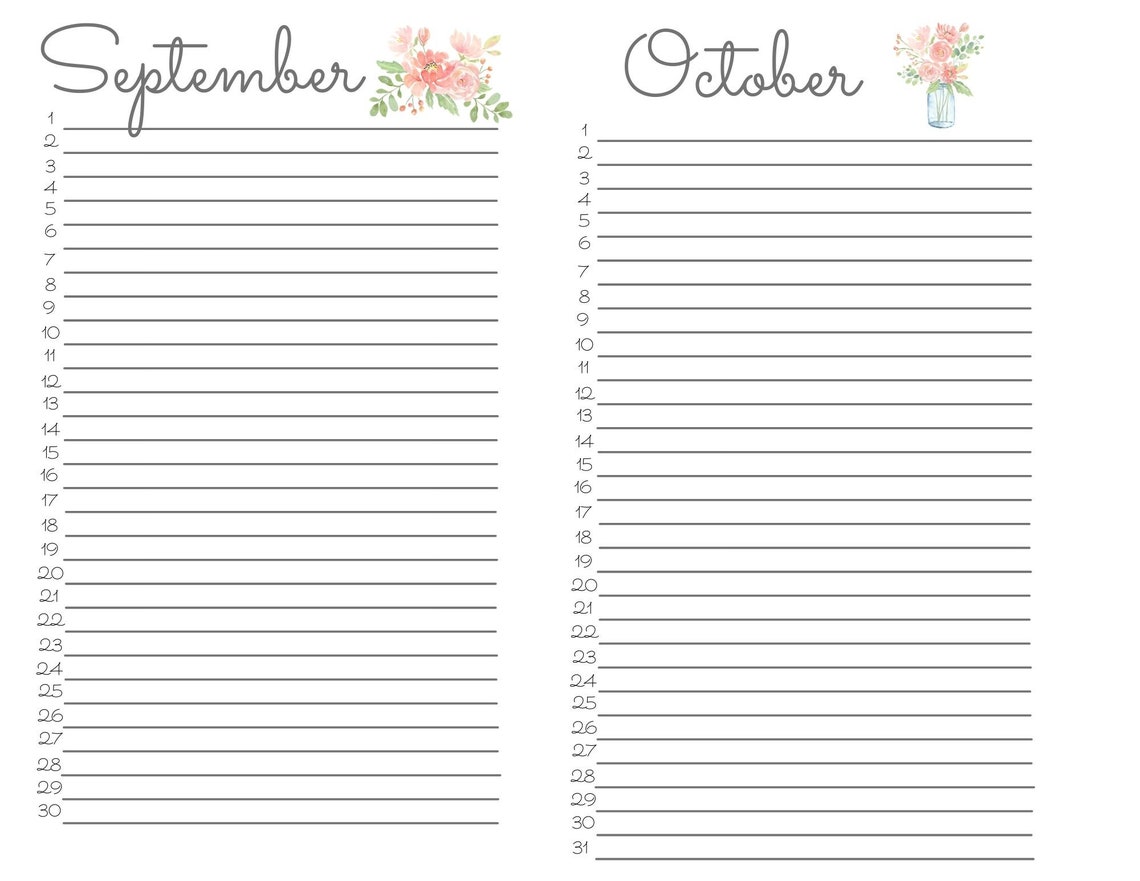 Printable Calendar, Perpetual Birthday Calendar, Annual Calendar ...