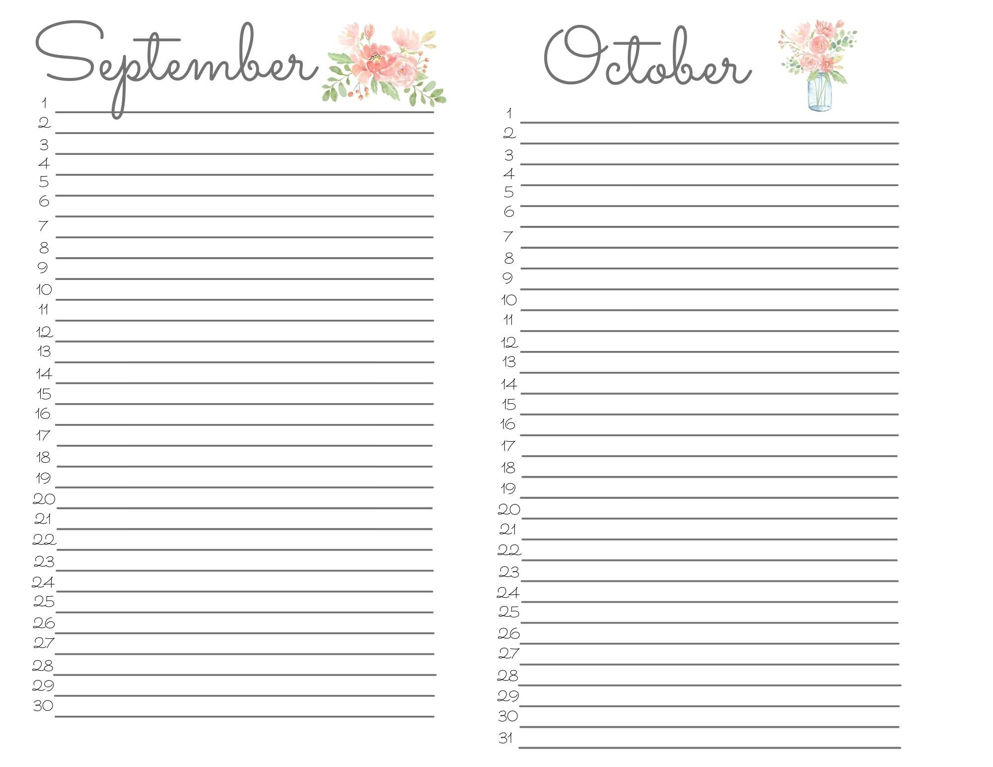 Printable Calendar, Perpetual Birthday Calendar, Annual Calendar ...