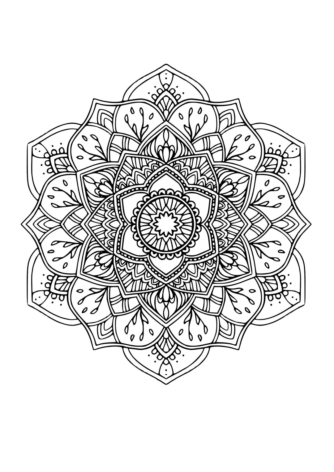 Printable Mandola Coloring Sheet - Etsy