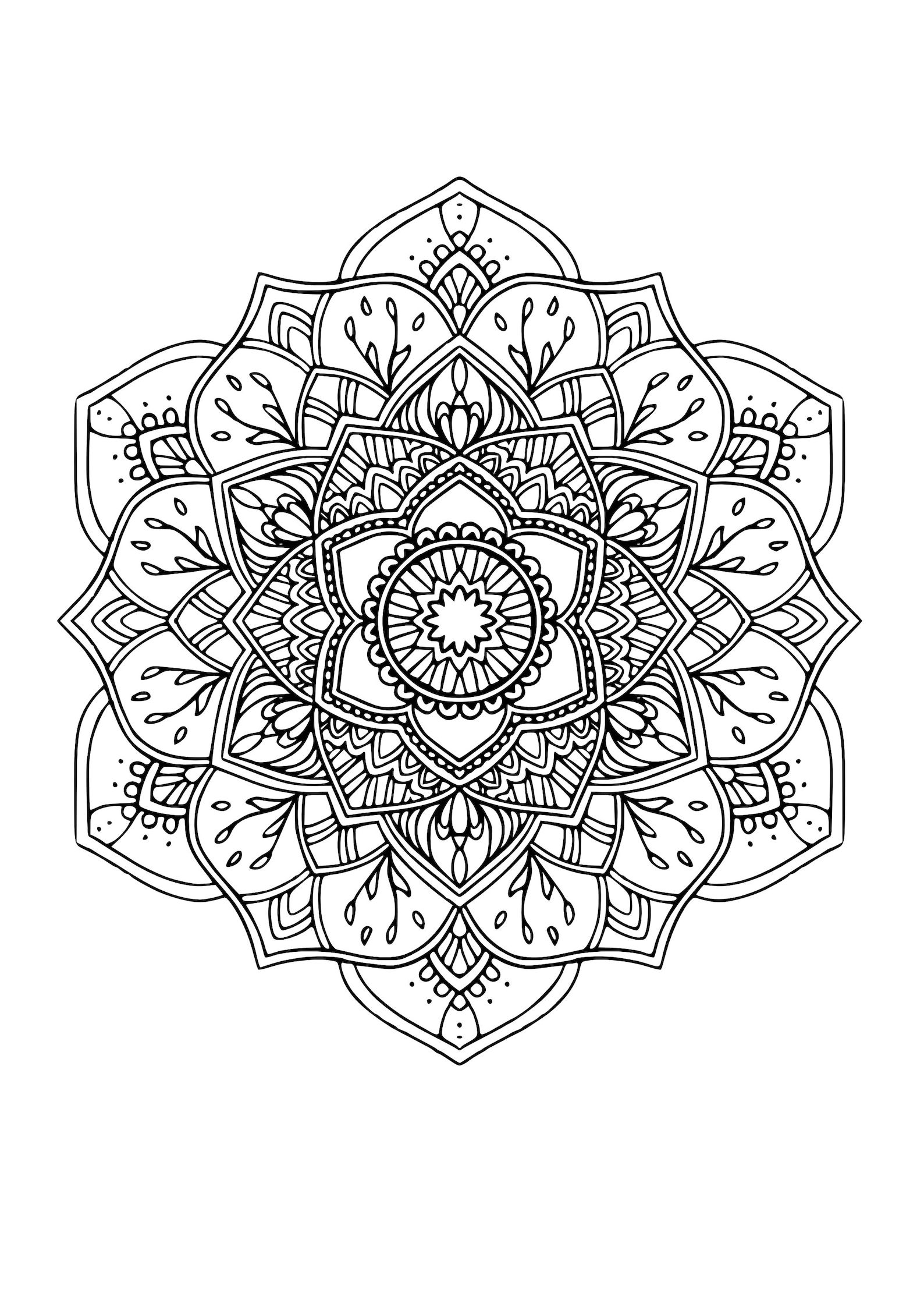 Printable Mandola Coloring Sheet - Etsy
