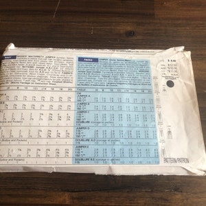 Vintage Precut Complete Butterick Sewing Pattern 6359 Maternity Jumper ...