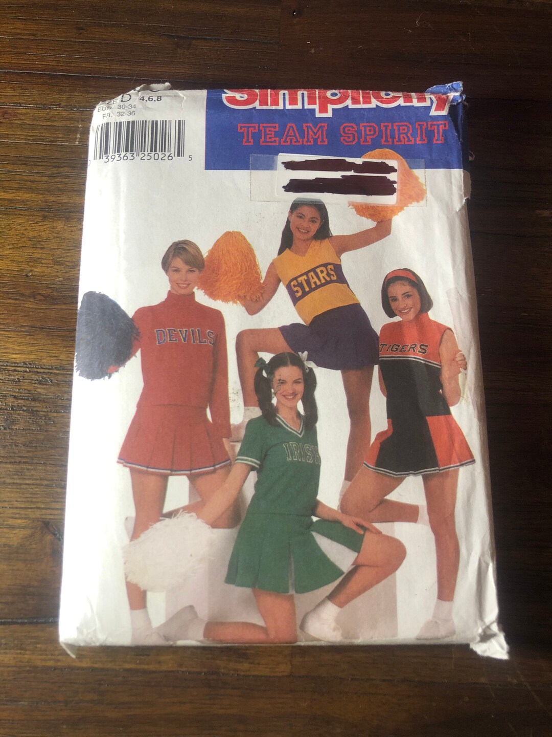 Vintage Uncut Simplicity Sewing Pattern 9806 Cheerleader Costumes Sizes ...