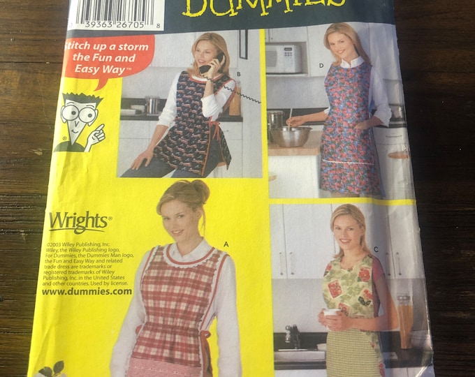 Uncut Simplicity Sewing Pattern for Dummies 5525 Misses Aprons Size S-L ...