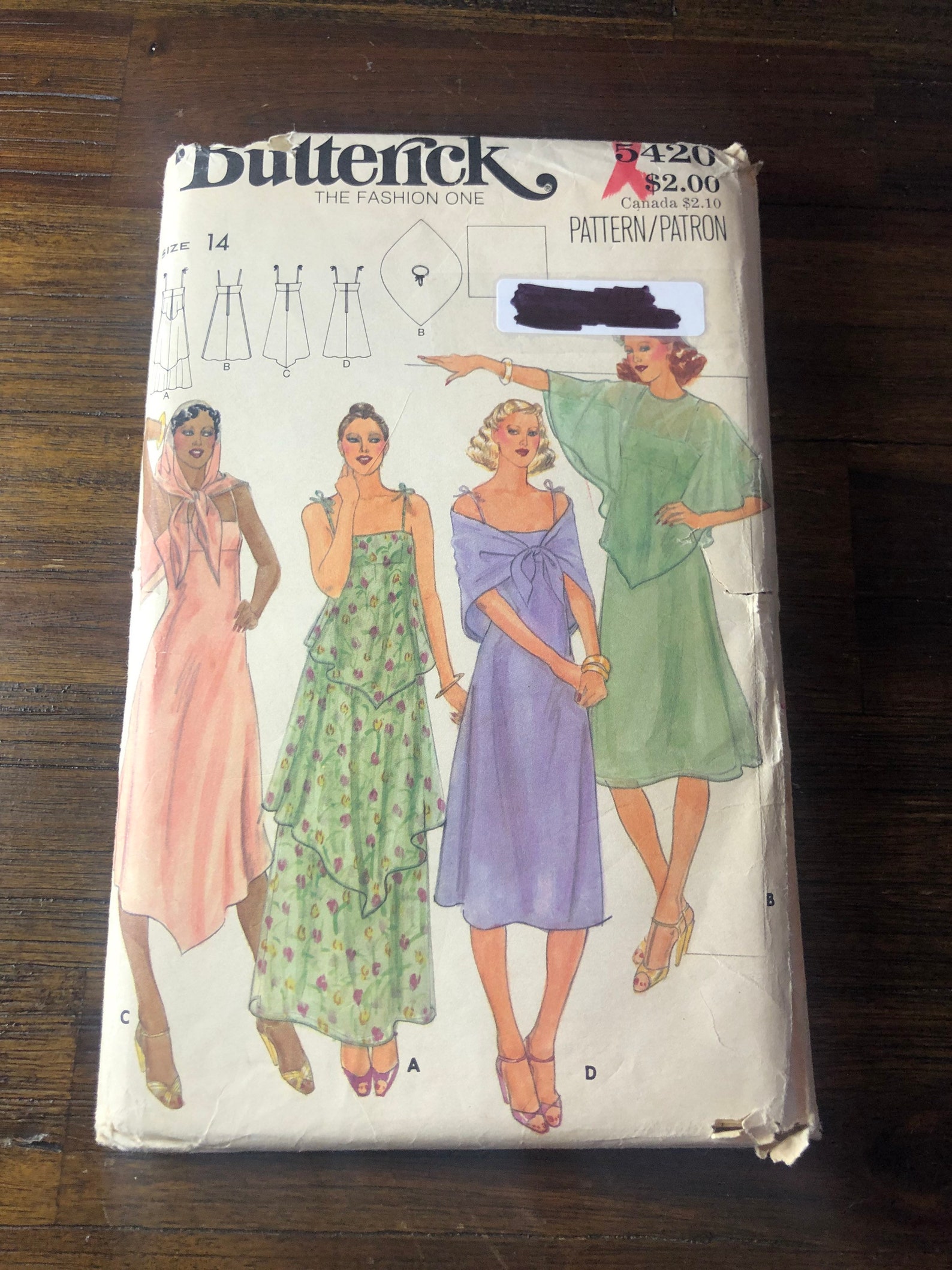 Vintage Uncut Butterick Sewing Pattern 5420 Dress Capelet - Etsy