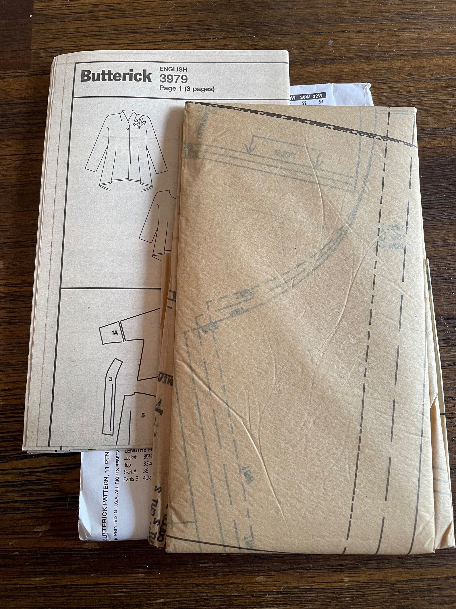 Uncut Butterick Sewing Pattern 3979 Plus Size Outfit With - Etsy